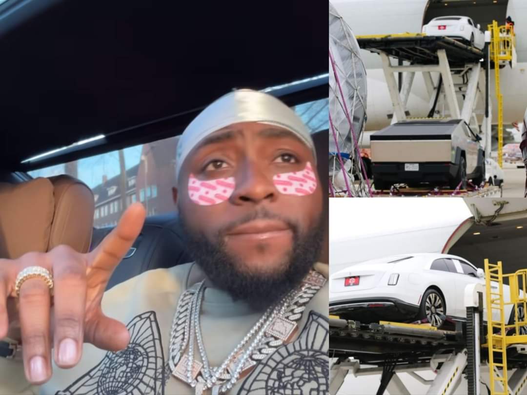 Davido ships his new Rolls Royce and Tesla Cybertruck to Nigeria ...