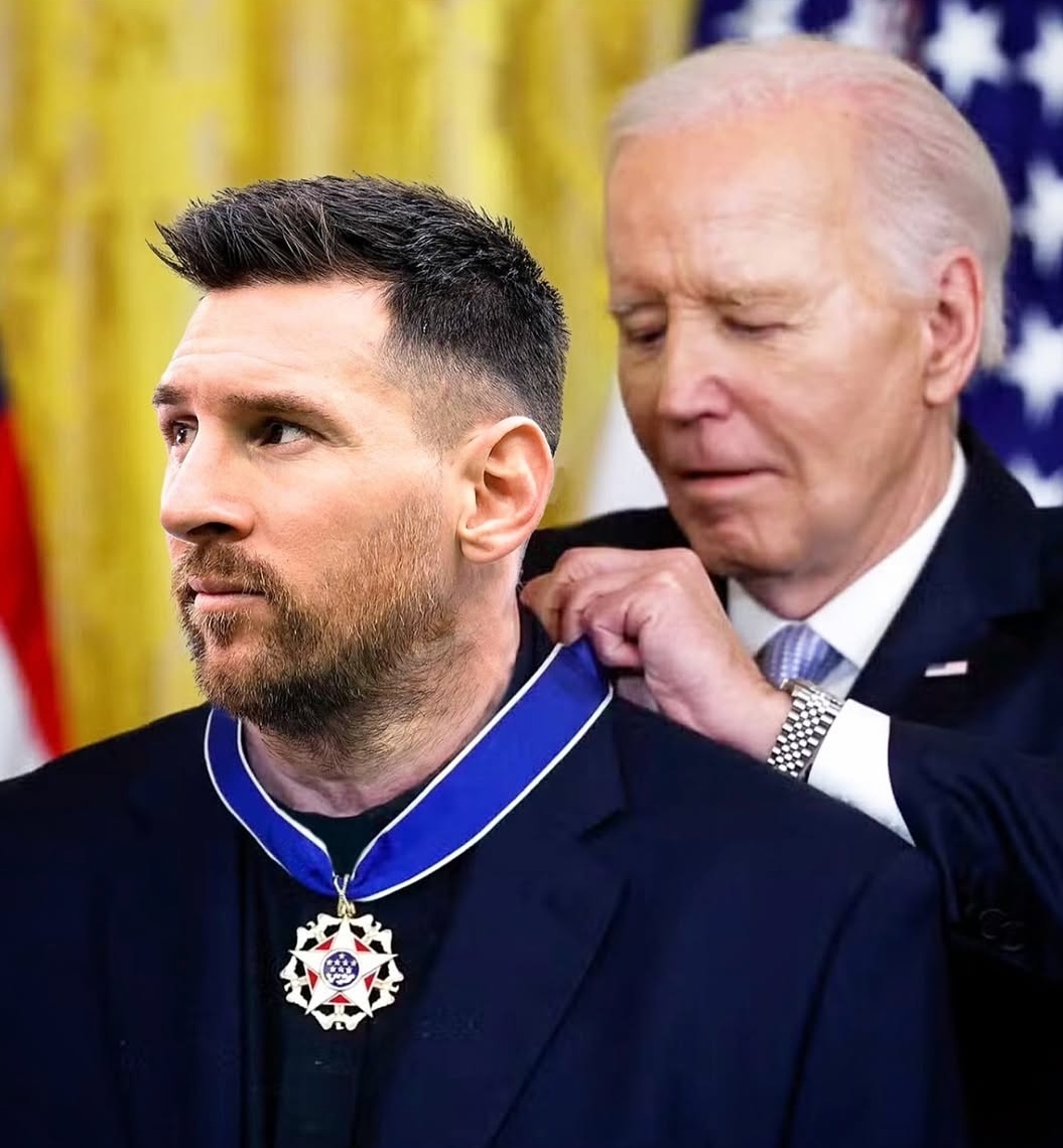 Lionel Messi Receives Presidential Medal of Freedom from US President ...