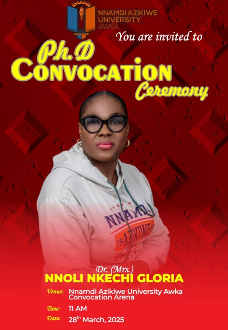 Dr. (Mrs.) Nkechi Nnoli Honored with PhD from Nnamdi Azikiwe University ...