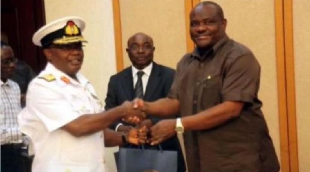 Vice Admiral Ibokette Ibas and Nyesom Wike Meet Amid Rivers State ...